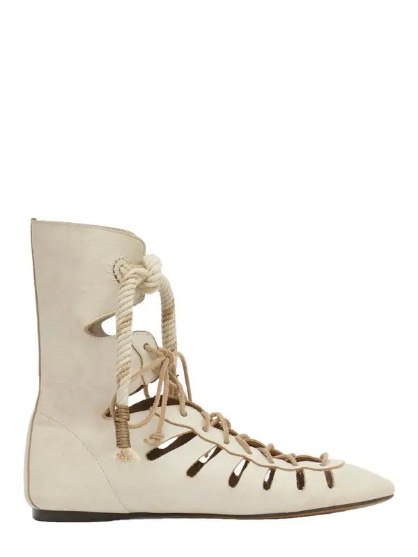 Isabel Marant Liade Flat Boots - Chalk