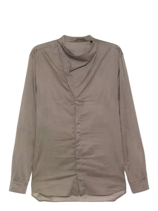 Rick Owens High Neck Island Shirt - Grey