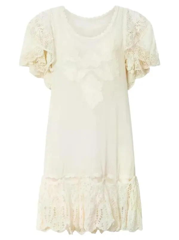Isabel Marant Étoile Dina Lace Panel Mini Dress - Neutrals