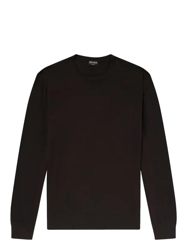 Zegna Cashmere And Silk-blend Sweater - Brown
