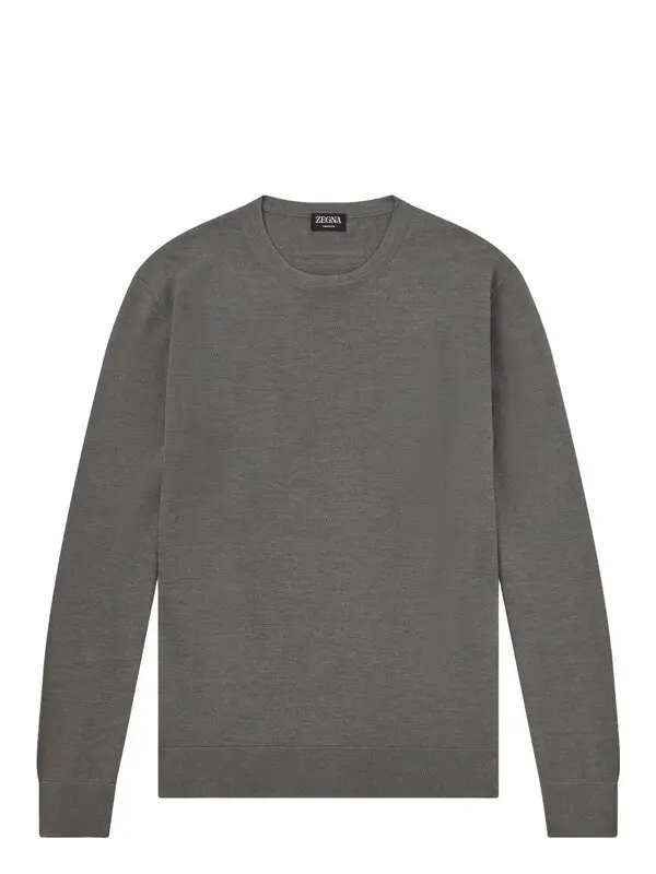 Zegna Cashmere And Silk-blend Sweater - Brown