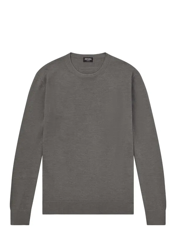 Zegna Cashmere And Silk-blend Sweater - Taupe