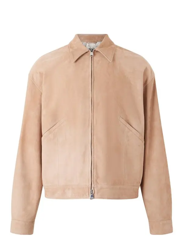 VALSTAR Stan Suede Bomber Jacket - Neutrals