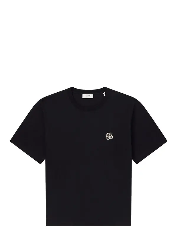 Nn07 Jett 30026 Logo-embroidered Organic Cotton-jersey T-shirt - Black
