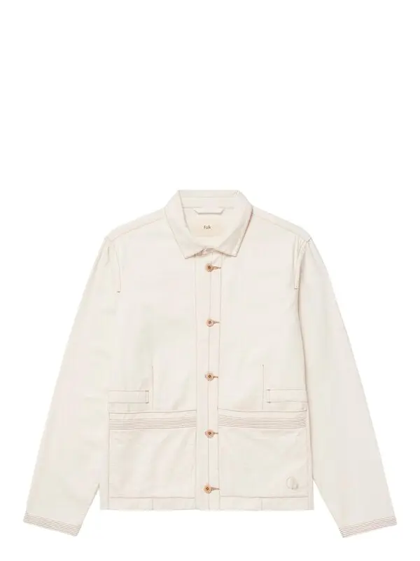 Folk Anniversary Cotton-twill Jacket - Neutrals
