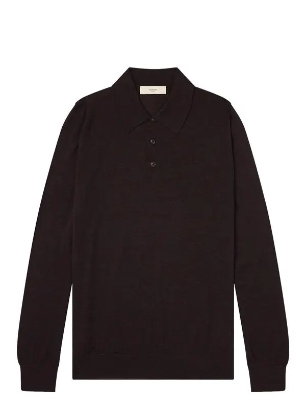 Purdey Wool Polo Shirt - Brown