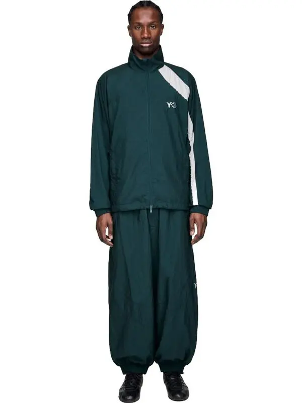 Adidas Y-3 Raw Edge Nylon Shell Pants - Aurora Ivy / Chalk Pearl