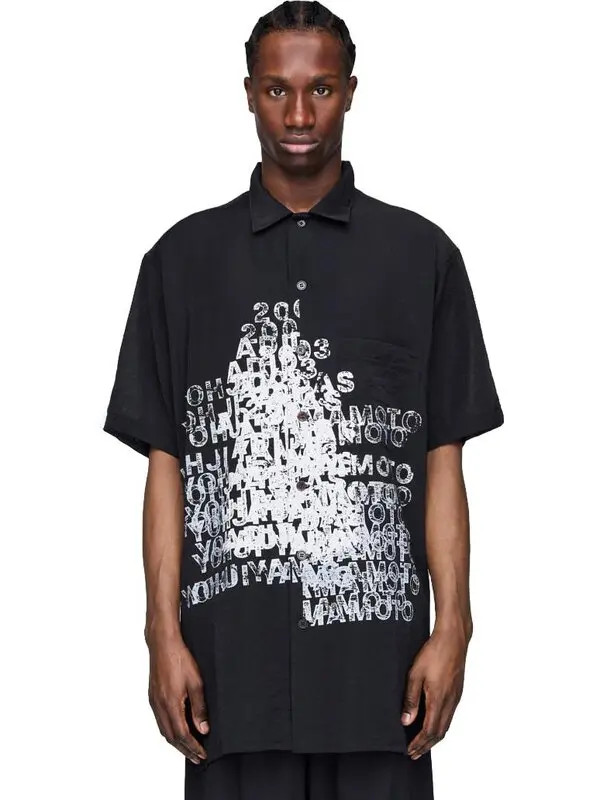 Adidas Y-3 Placed Graphic Short Sleeve Long Shirt - Black