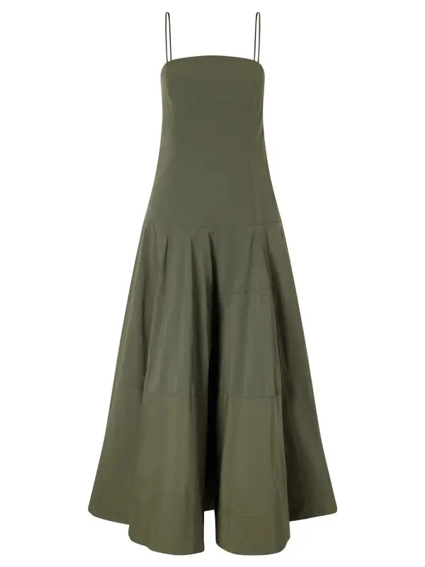 Veronica Beard Ilona Taffeta Midi Dress - Army Green