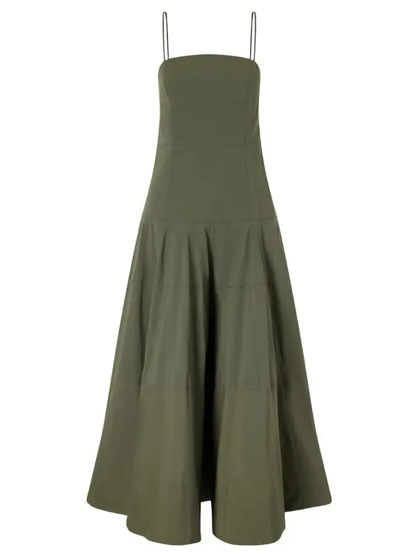 Veronica Beard Ilona Taffeta Midi Dress - Green
