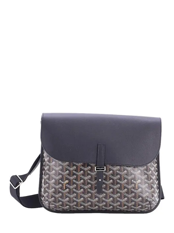 GOYARD Coursier Messenger Bag Coated Canvas And Leather - Black