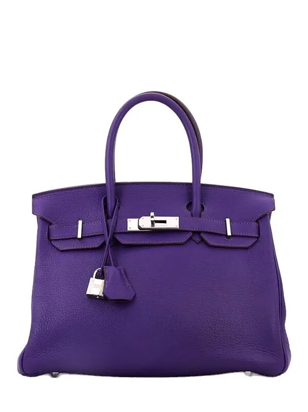 Hermès Birkin 30 Handbag Purple Clemence With Palladium Hardware - Iris