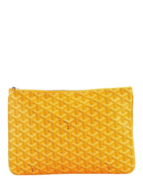 Goyard Mm Senat Zip Pouch Coated Canvas - Yellow