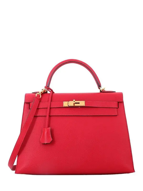 Hermès Kelly 32 Handbag With Gold Hardware - Rouge Casaque