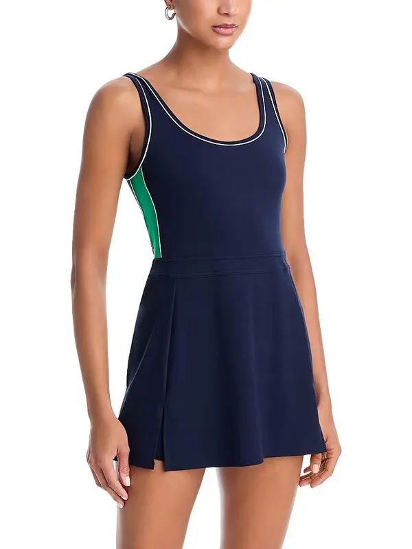 Splits59 Martina Rigor Color Block Dress - Indigo/spearmint