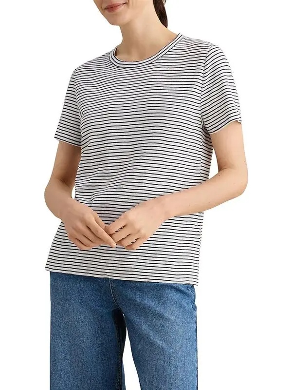 HOBBS LONDON Adaline Relaxed Tee - White Navy