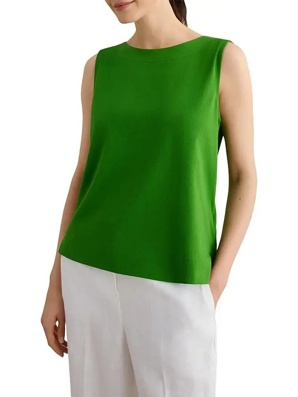 HOBBS LONDON Fern Button Back Top - Emerald Green