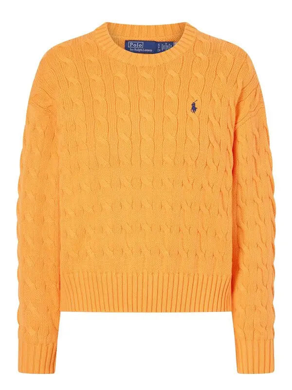 Polo Ralph Lauren Cotton Cable-knit Crewneck Sweater - Orange