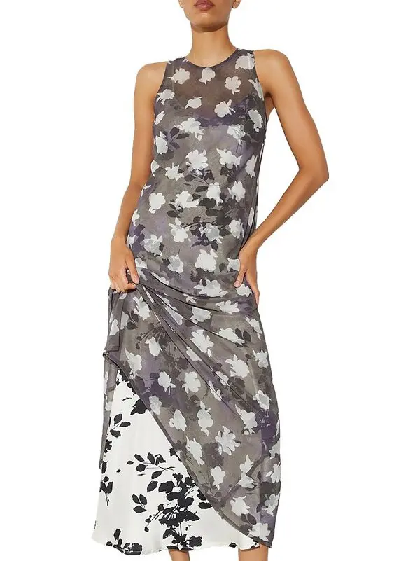 Max & Co. Layered Floral Dress - Navy