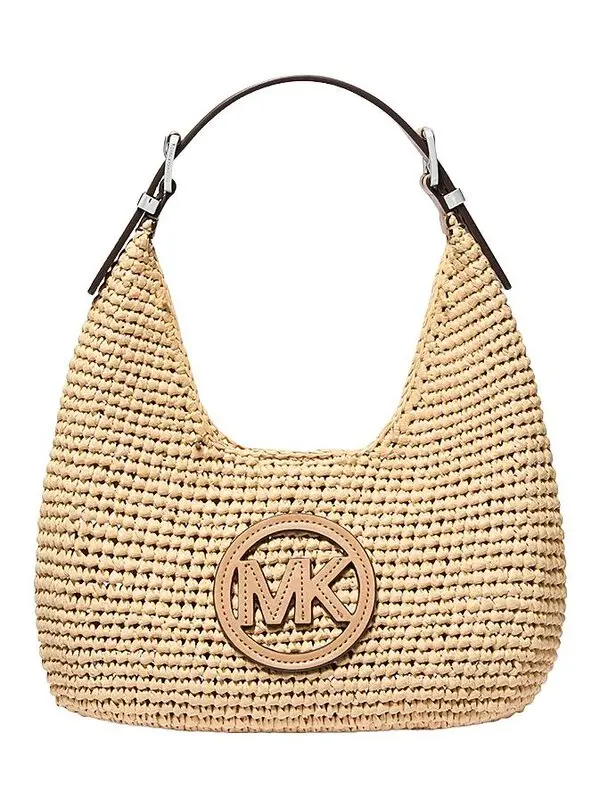 Michael Kors Nolita Small Raffia Hobo Bag - Natural/peanut