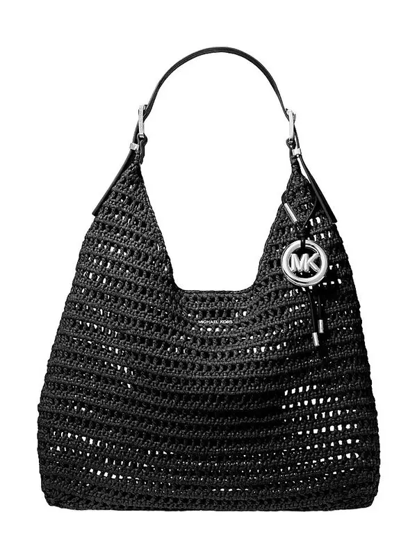 Michael Kors Nolita Large Raffia Hobo Bag - Black
