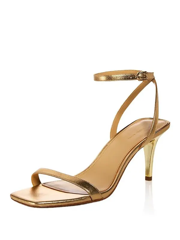 Michael Kors Liana Mid Heel Sandals - Pale Gold