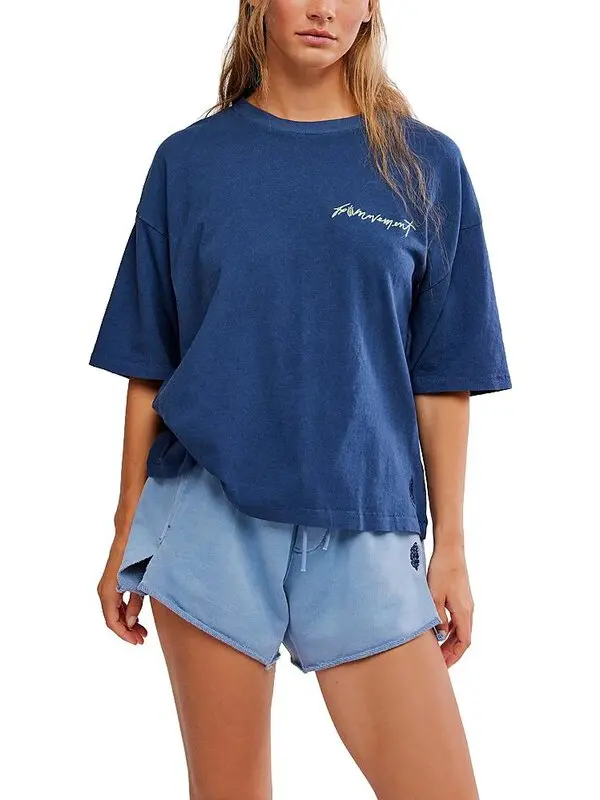 Free People Logo Tackle Tee - Urban Buti Navy