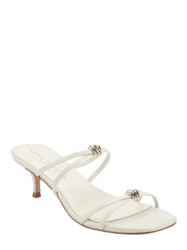 MARC FISHER LTD. Baizel Square Toe Sandals - Ivory