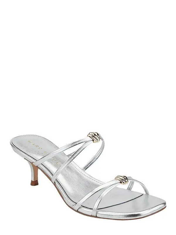 MARC FISHER LTD. Baizel Square Toe Sandals - Silver