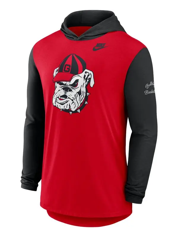 Nike Georgia Campus Legacy Dri-fit College Long-sleeve Hooded T-shirt - Red