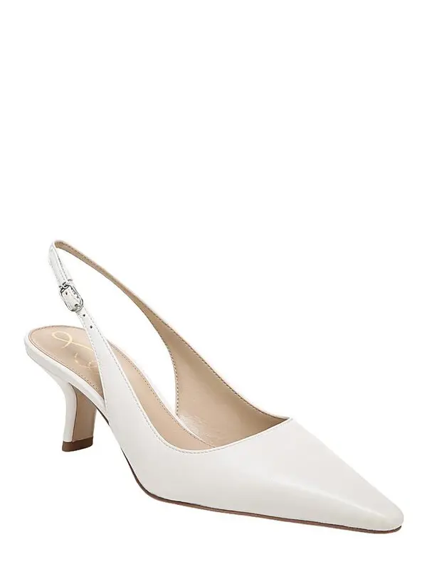Sam Edelman Bianka Slingback Kitten Heels - Bright White