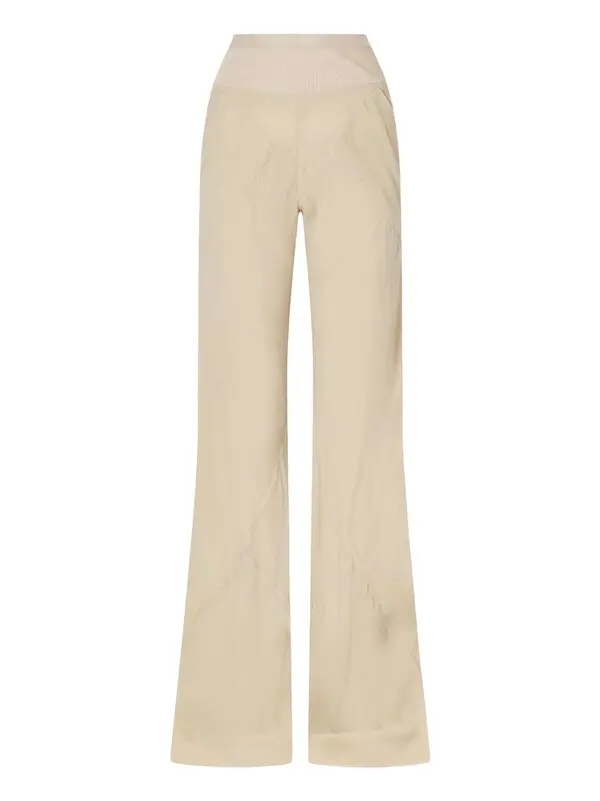 Rick Owens Bias Silk-crepe Wide-leg Pants - Sand