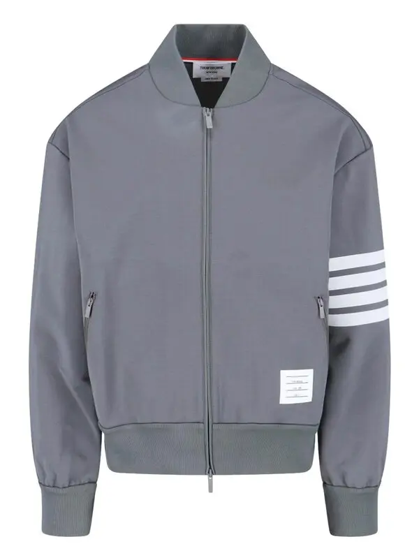 Thom Browne Bar Bomber Jacket - Gray