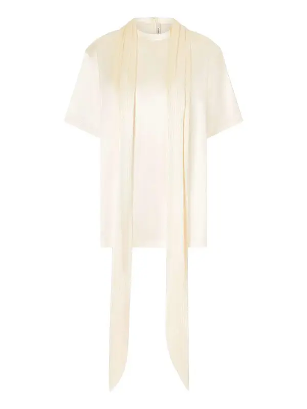 Phoebe Philo Silk-blend Satin T-shirt - Cream