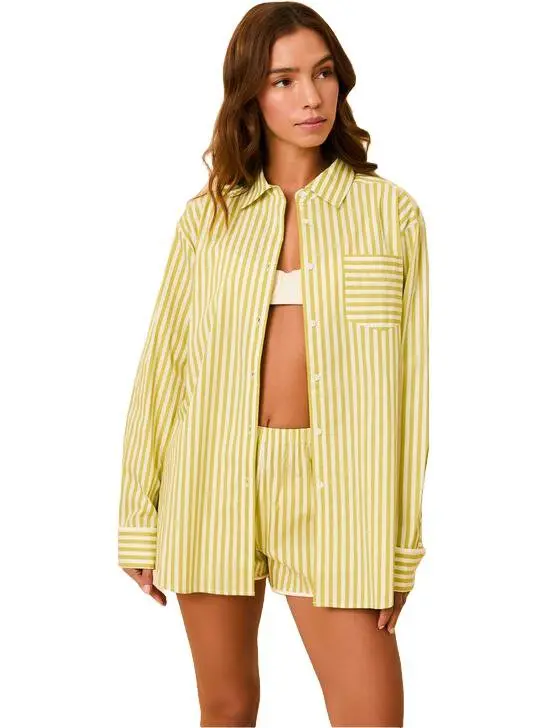 Solid & Striped Avril Button Down Guava / Brule - Stripe