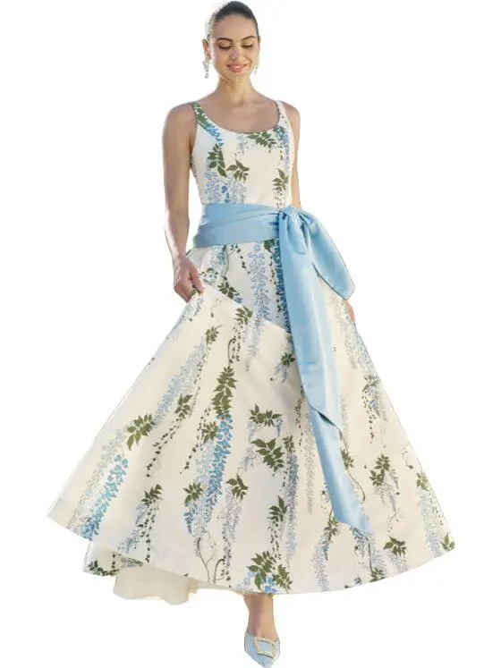 Mestiza New York Printed A-line Gown With Pockets - Red