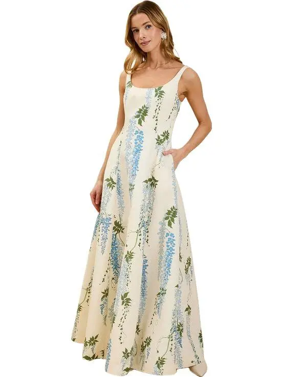 Mestiza New York Printed A-line Gown With Pockets - Red