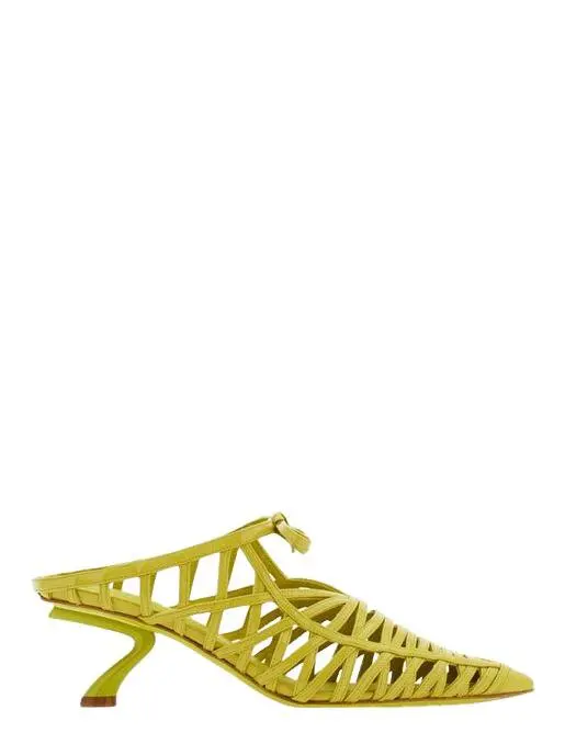FERRAGAMO S-shaped Heel Mule - Gold