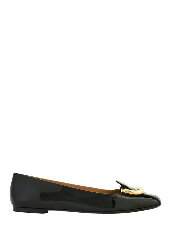 FERRAGAMO Gancini Ballet Flats - Black