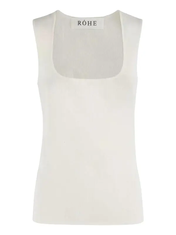RÓHE Square-neck Top - White