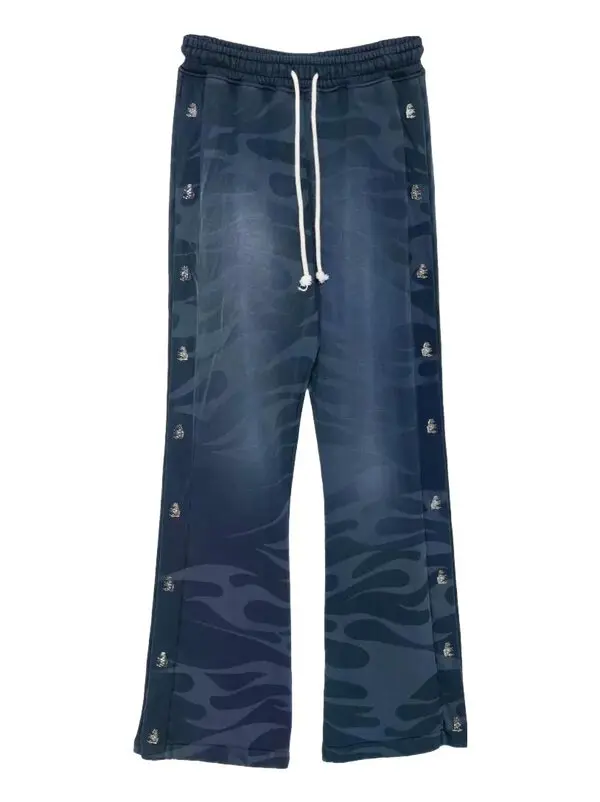 HELLSTAR Tribal Mirror Face Track Pants - Blue