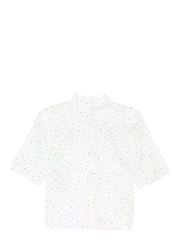 AGNES B. Polka-dot Shirt - White