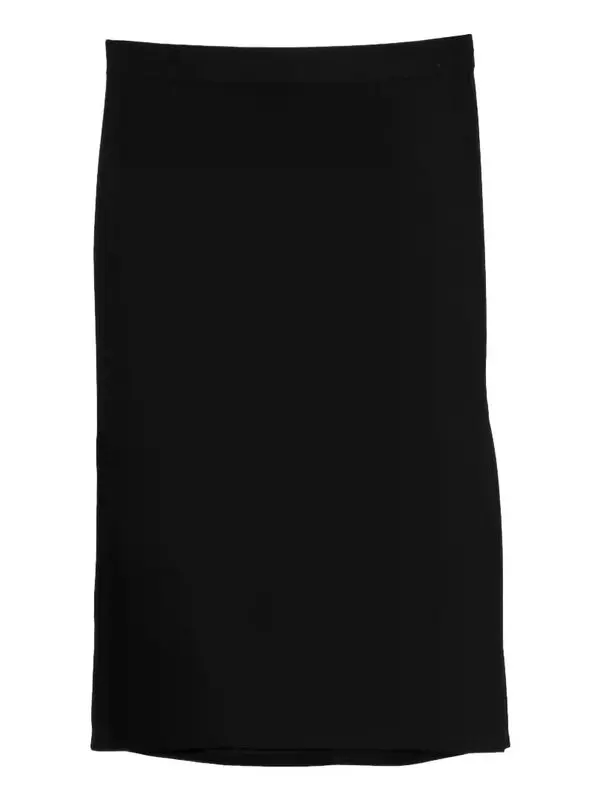 AGNES B. Buckle Detail Midi Skirt - Black