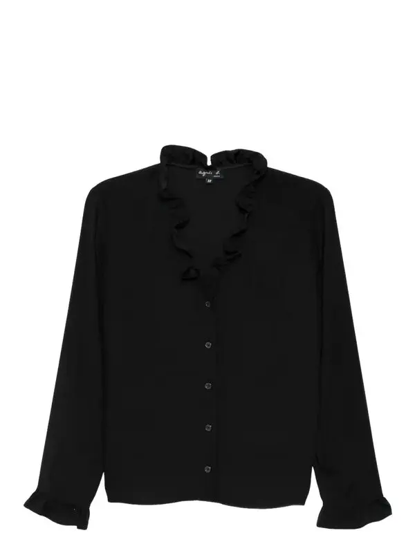 AGNES B. Polyester Crêpe Shirt - Black