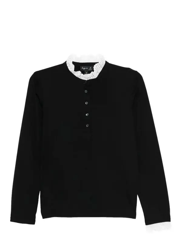 AGNÈS B. Collared Button Down Top - Black
