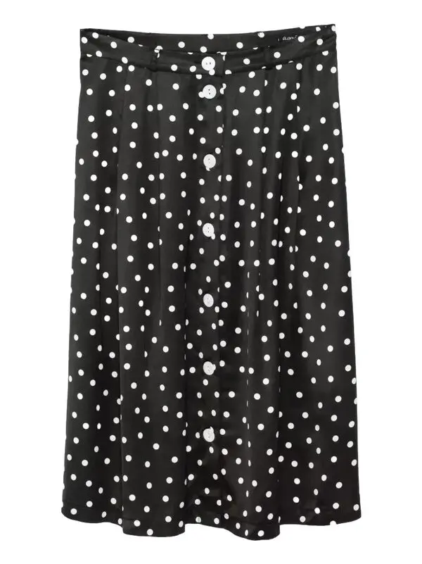 AGNÈS B. Polka-dot Midi Skirt - Black