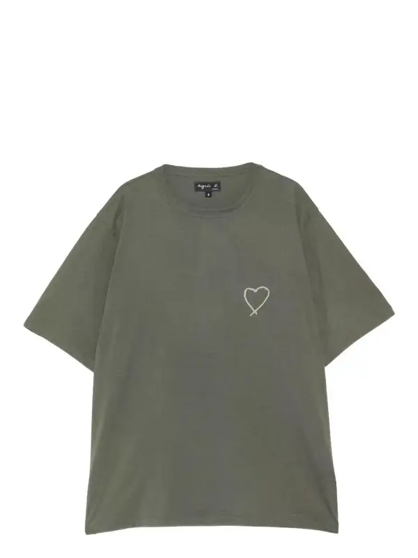 AGNES B. Heart Logo T-shirt - Green