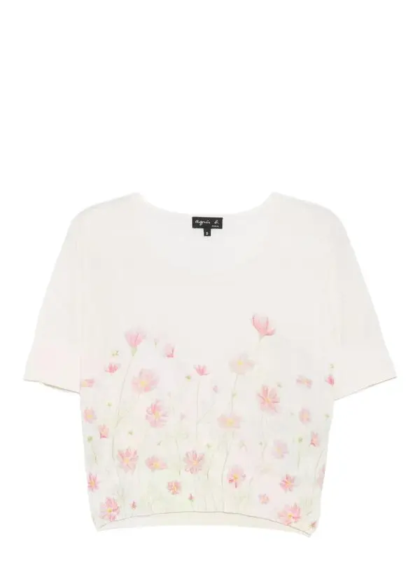AGNES B. Floral Cosmos Jumper - White