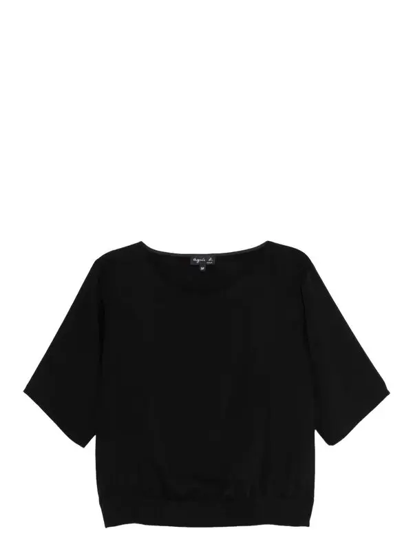 AGNES B. Crape Top - Black
