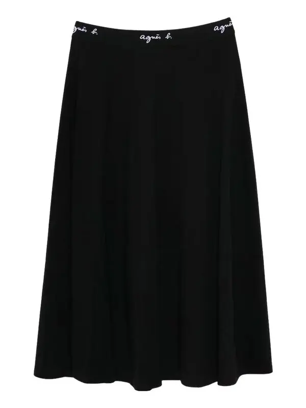 AGNES B. A-line Skirt With Elasticated Waistband - Black